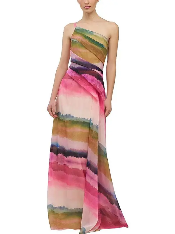 KAY UNGER Normani Gown - Pink Coral Multi