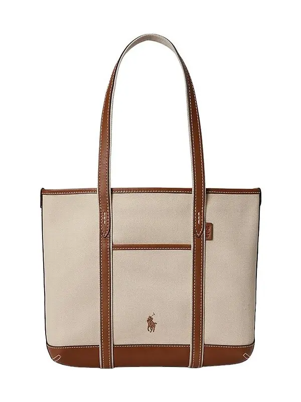 Polo Ralph Lauren Small Canvas Shopper Tote - Ecru/cuoio