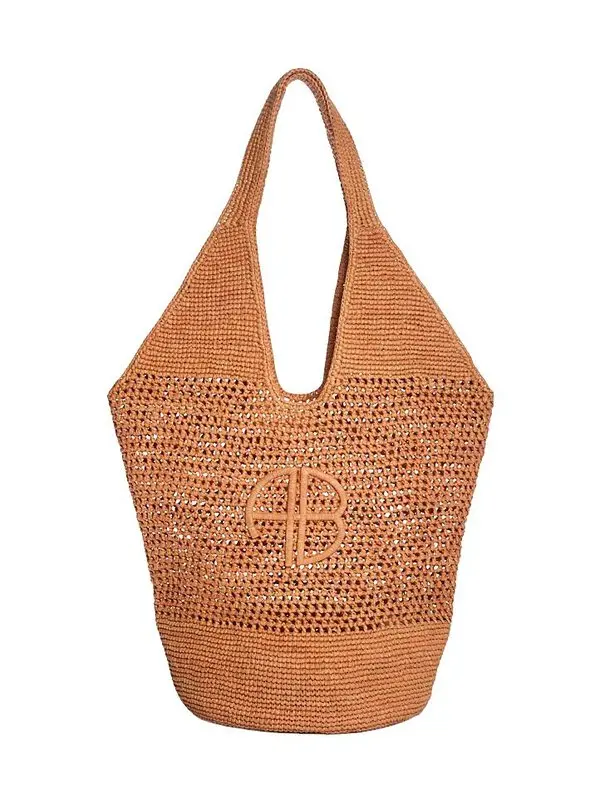 ANINE BING Leah Small Logo Hobo Bag - Pink