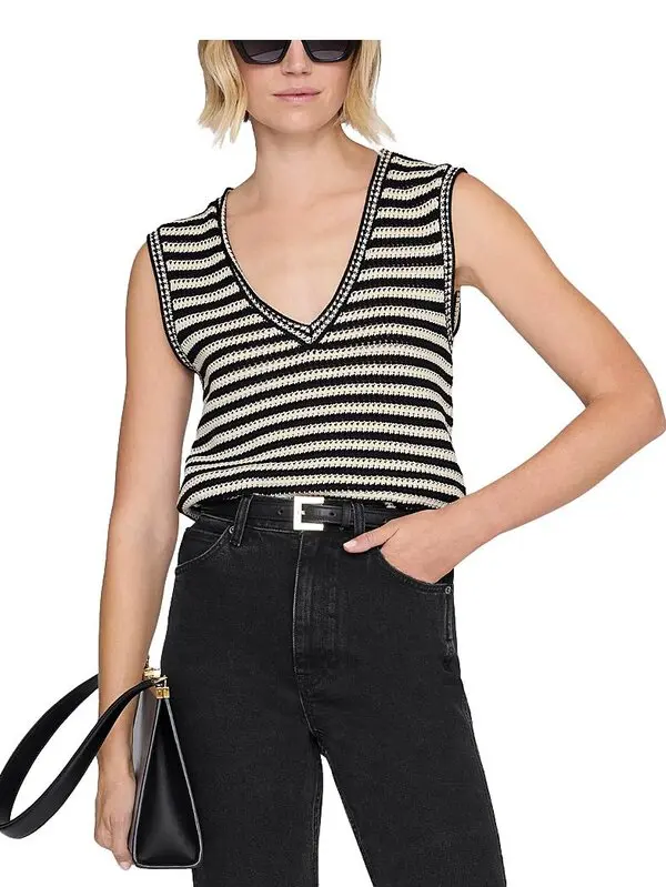 ANINE BING Lowen Sweater - White/black