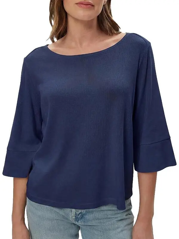 Michael Stars Rosalynn Wide Sleeve Boatneck Top - Nocturnal