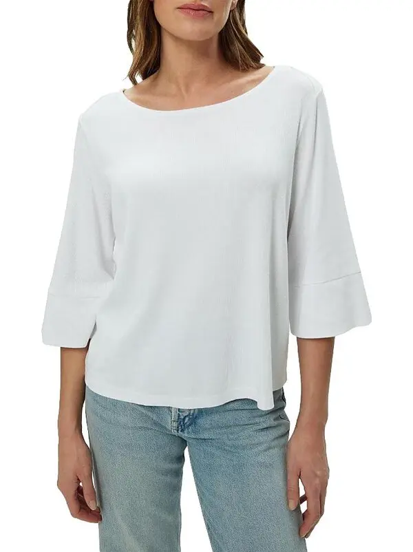 Michael Stars Rosalynn Wide Sleeve Boatneck Top - White