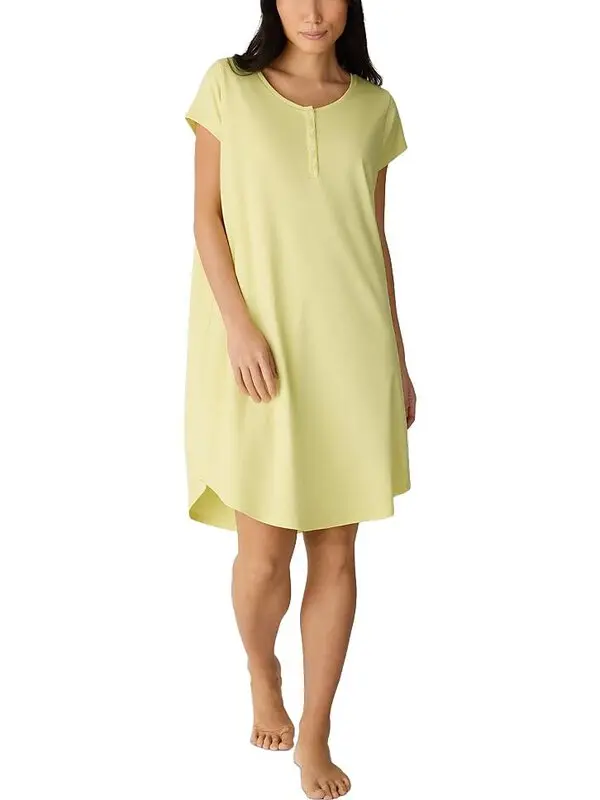 Eileen Fisher Henley Cap-sleeve Chemise - Citrus