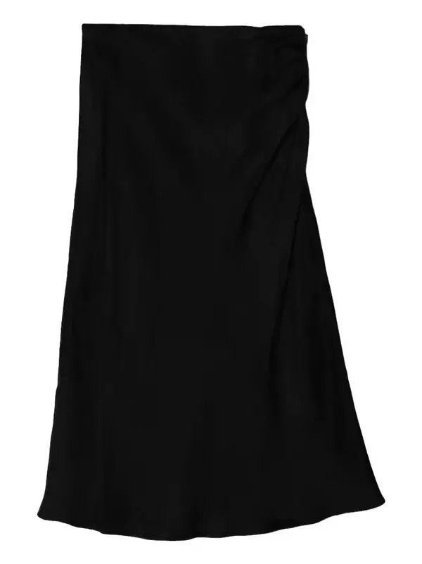HOUSE OF DAGMAR Draped Midi Skirt - Black