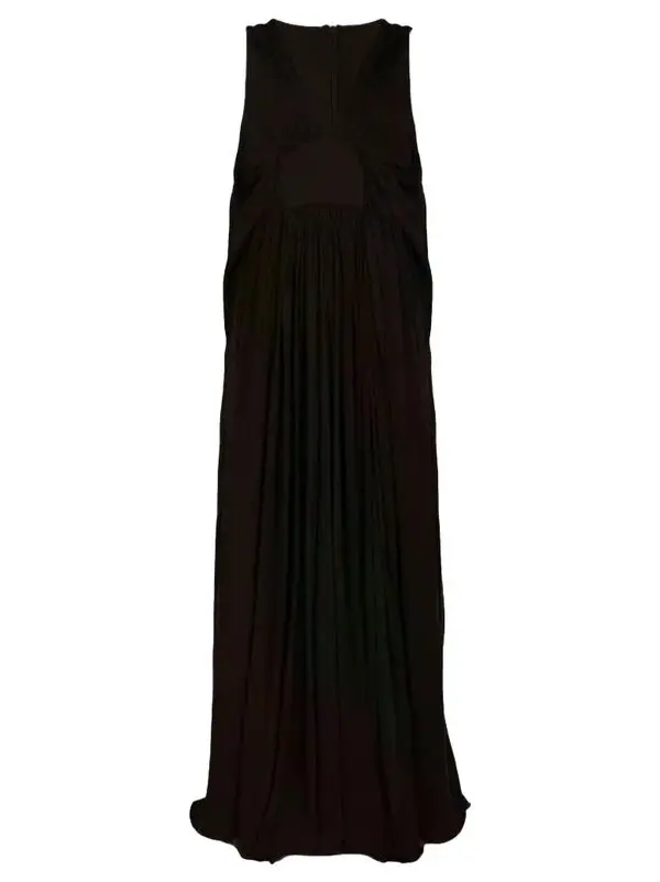 HEIRLOME Jolie Pleated V-neck Maxi Dress - Brown