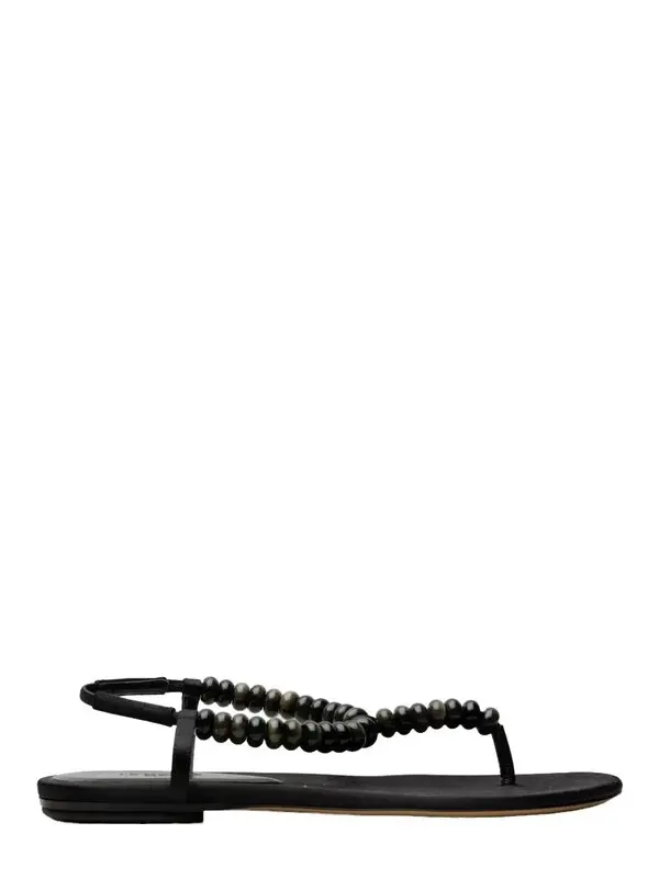 Le Monde Beryl Beaded Thong Sandals - Black