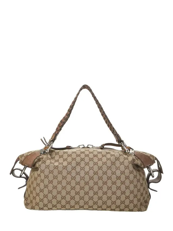 Gucci Original Gg Canvas Bamboo Braided Shoulder Bag - Brown