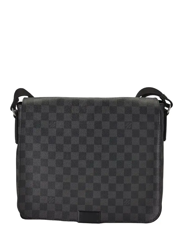 LOUIS VUITTON Damier Graphite District Messenger - Black