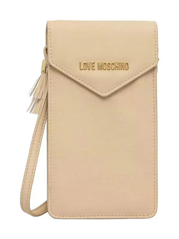 Moschino Tassel-detail Logo-plaque Crossbody Bag - Neutrals
