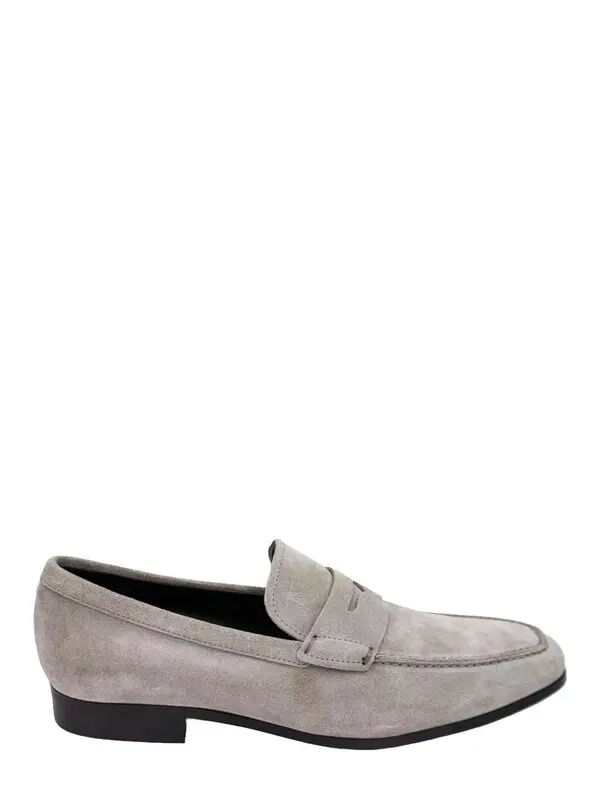 TOD'S Penny Leather Loafers - Grey