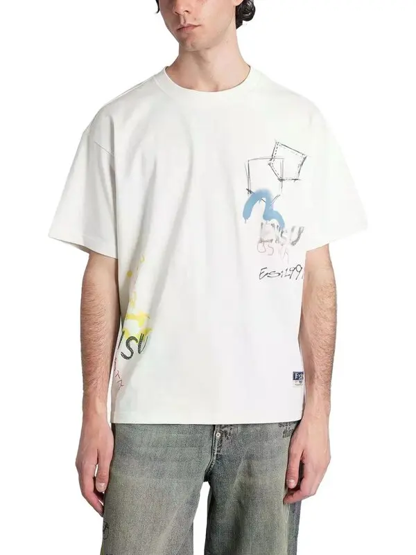 EVISU Graffiti-print T-shirt - Neutrals