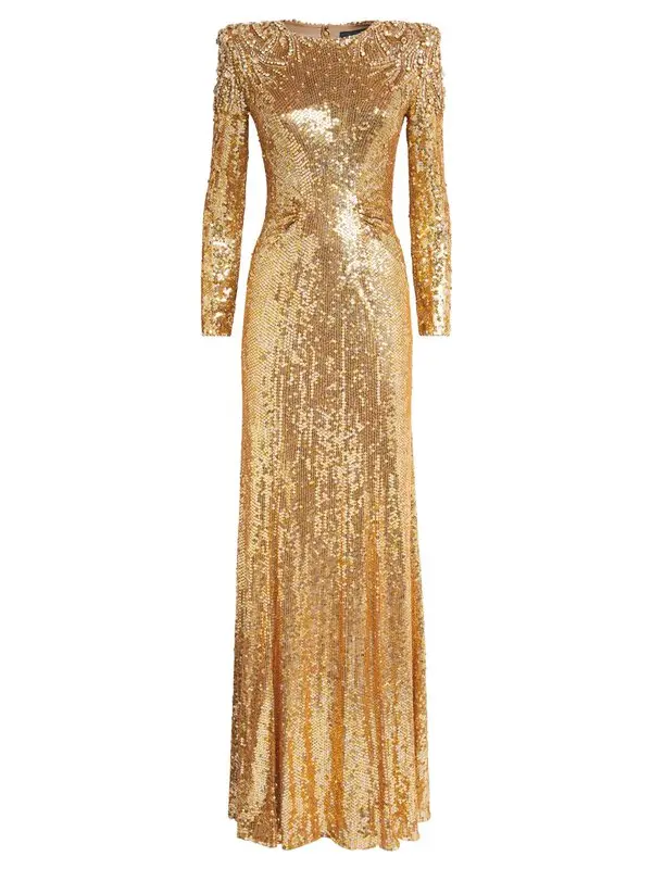 Jenny Packham Sequinned Dulcet Gown - Gold