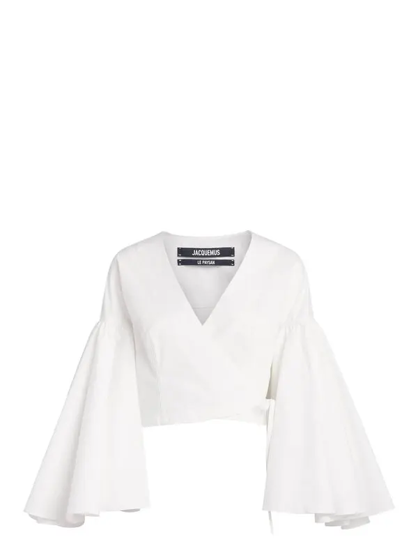 Jacquemus Cotton Flared-sleeve Paysan Blouse - White