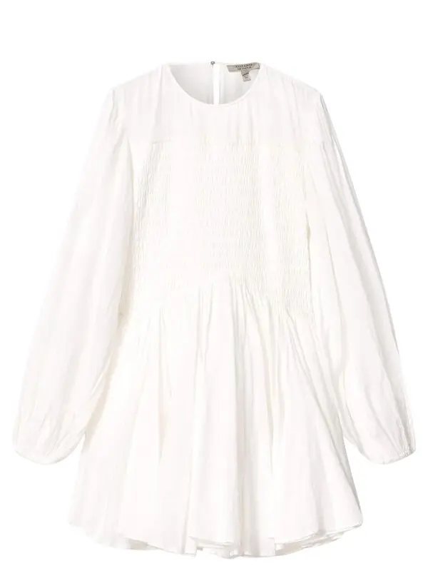 ALLSAINTS Smocked Chia Mini Dress - White