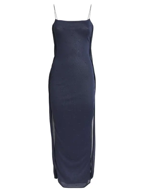 Jacquemus Knitted Plumetis Maxi Dress - Navy