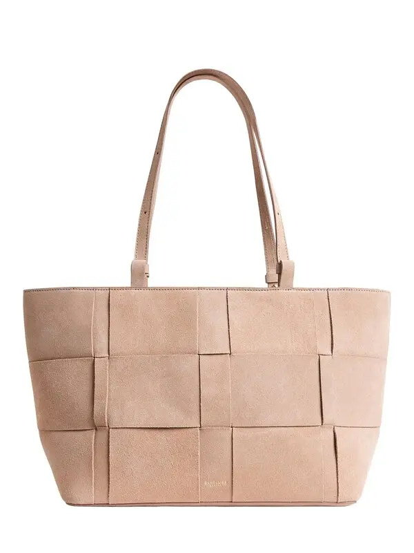 DEMELLIER Suede Florence Tote Bag - Beige