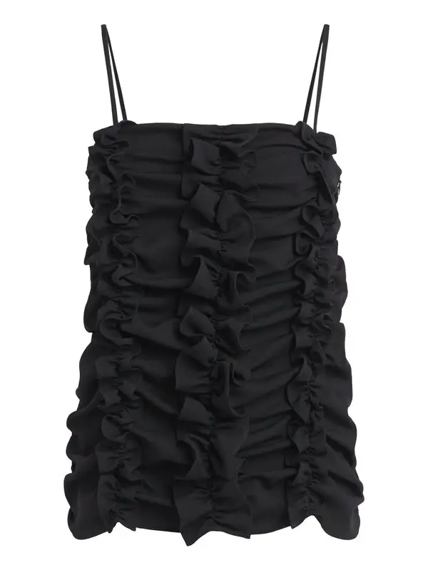 Bite Studios Organic Wool Ruched Top - Black