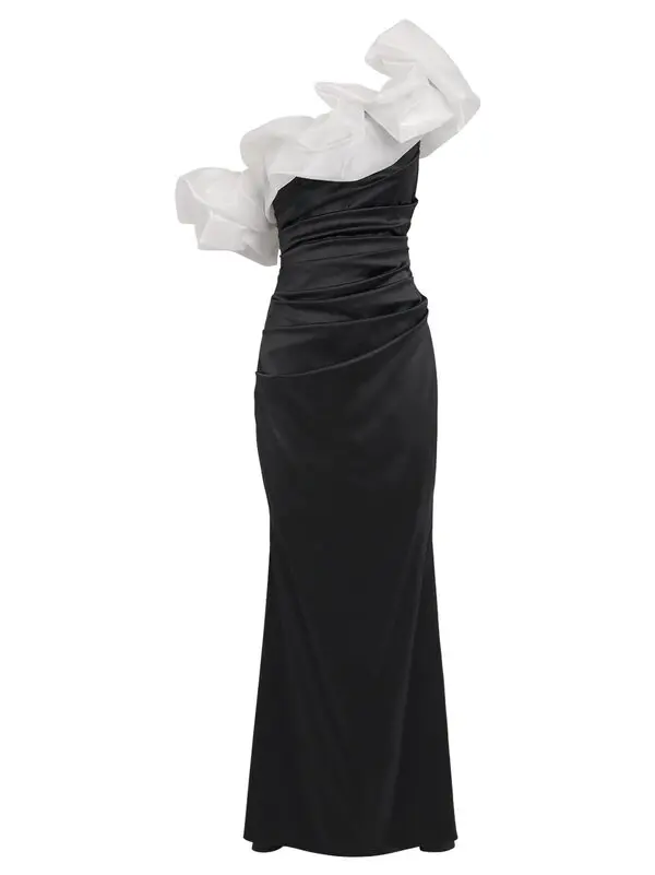 Talbot Runhof One-shoulder Embellished Gown - Black