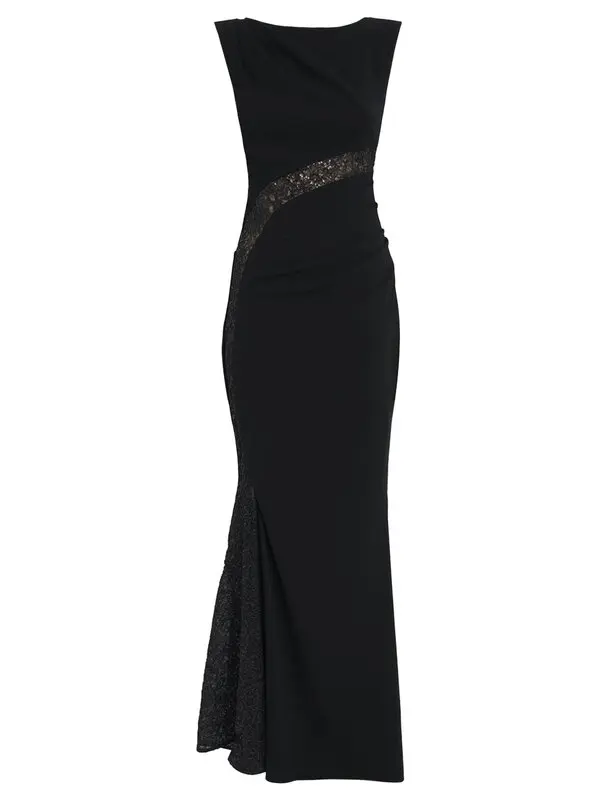 Talbot Runhof Embellished Draped Gown - Black