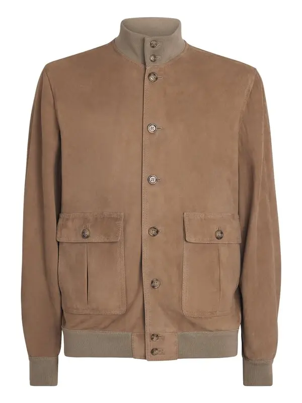 VALSTAR Valstarino Suede Bomber Jacket - Grey