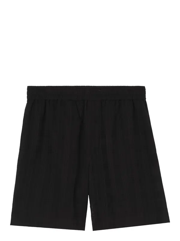Burberry Cotton Voile Check Print Shorts - Black