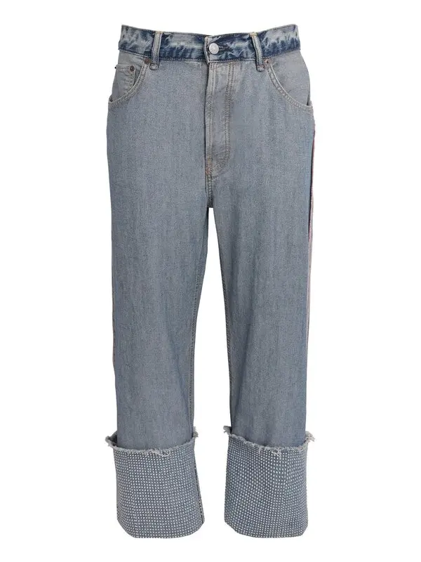 Acne Studios Rhinestone-detail Straight Leg Jeans - Blue