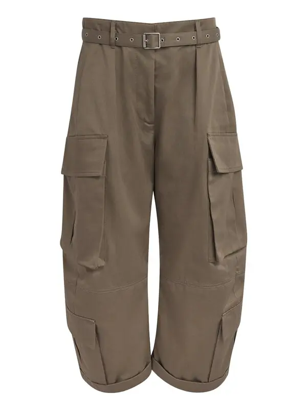 Acne Studios Organic Cotton Belted Cargo Trousers - Brown