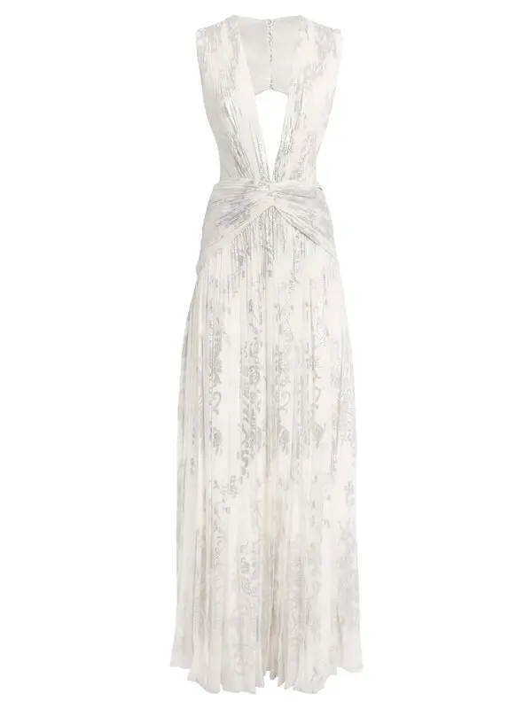 Costarellos Silk-blend Floral Amalia Maxi Dress - White