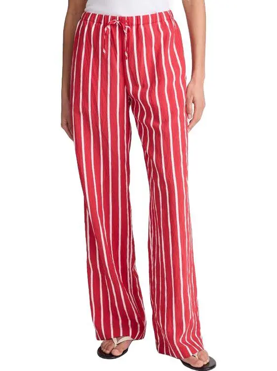 Madewell Striped Pull-on Trousers - Varsity Red