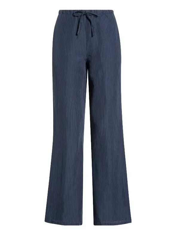 Marine Layer Perfect Linen Blend Drawstring Pants - Blue/blue Stripe