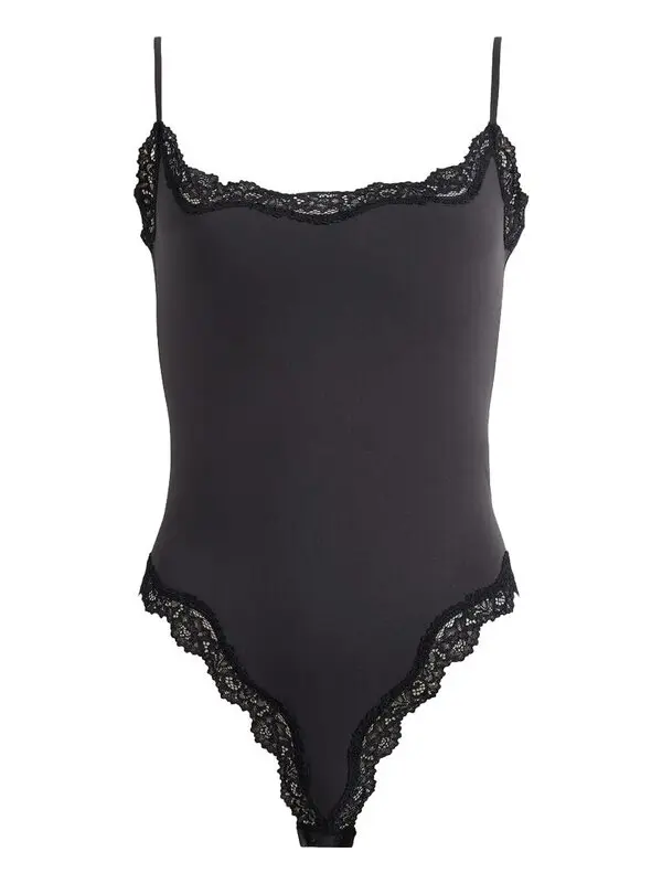 SKIMS Fits Everybody Lace Cami Bodysuit - Onyx