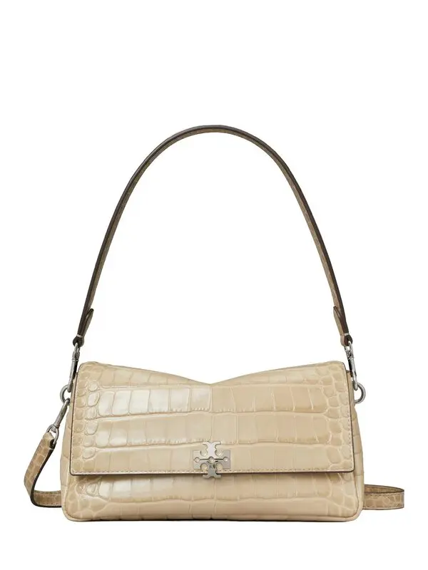 Tory Burch Small Charlie Croc-embossed Shoulder Bag - Light Hickory