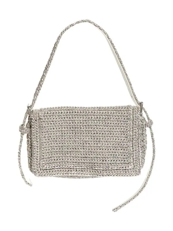 Alexander Wang Ricco Cozy Slim Woven Shoulder Bag - Metallic Gunmetal