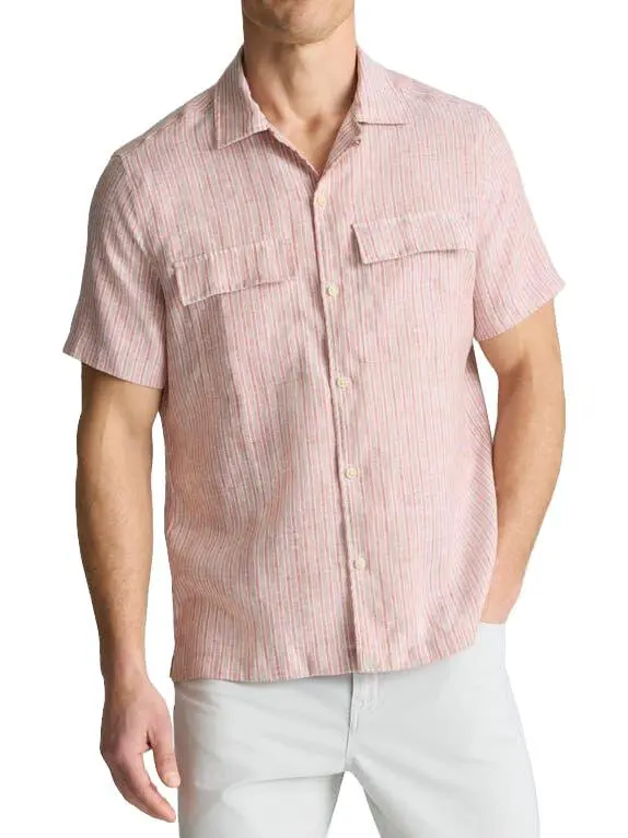 UNTUCKIT Wrinkle Resist Linen Camp Shirt - Tan