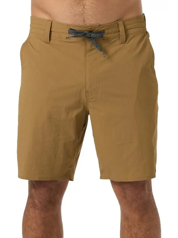 O'Neill Trvlr Halfback Performance Hybrid Shorts - Dark Khaki