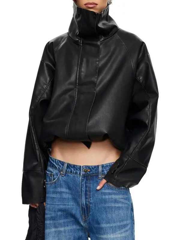 Lioness Shoreline Faux Leather Jacket - Noir