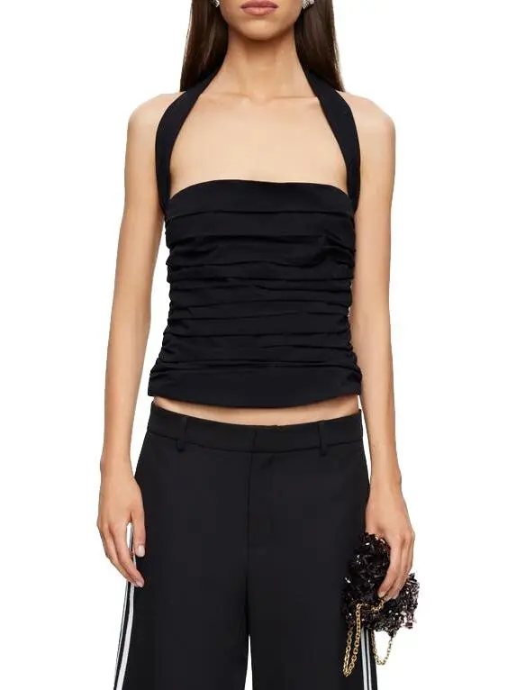 Lioness Amore Ruched Halter Top - Noir