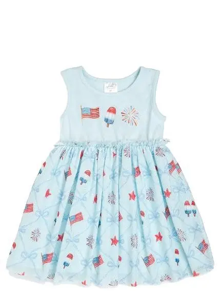 SWEET WINK Printed Tank Tutu Dress - Light Blue