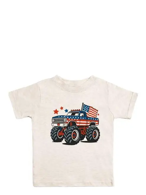 SWEET WINK American Monster Truck Short Sleeve T-shirt - Natural Heather