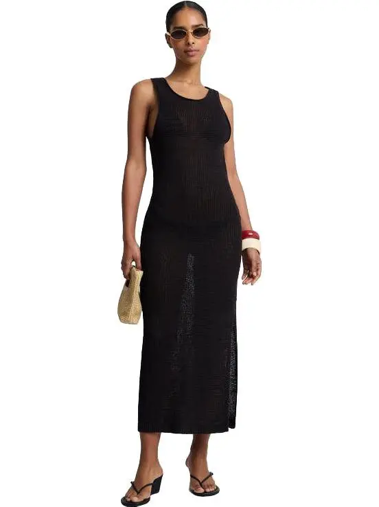 Onia Linen Knit Maxi Dress - Black