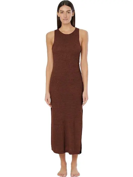 Onia Linen Knit Maxi Dress - Brown