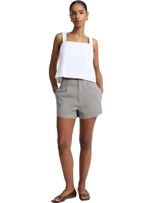 Onia Linen Stretch Short - Brown/white