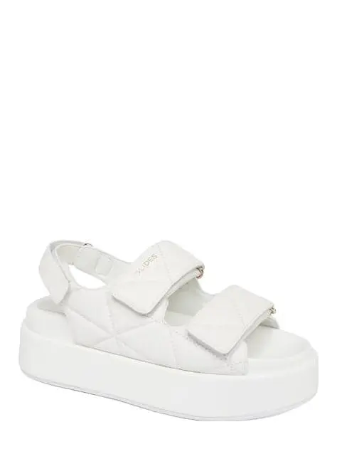 J/SLIDES NYC Leather Slingback Platform Sandals - White