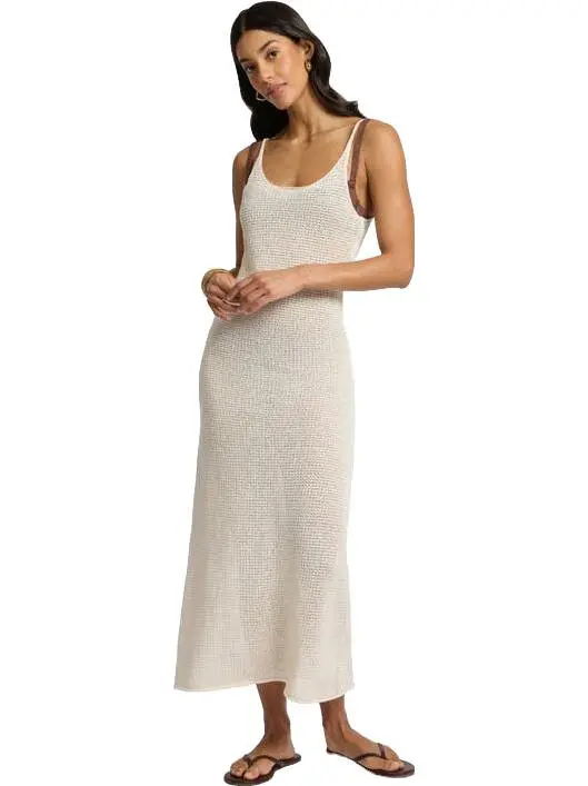 Onia Linen Scoop Neck Maxi Sweater Dress - Egret
