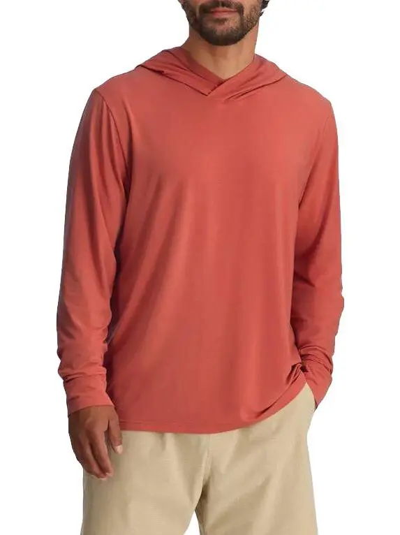 FREE FLY Elevate Lightweight Performance Hoodie - Red Clay