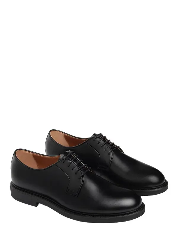 NEROGIARDINI Leather Plain-toe Derby - Black
