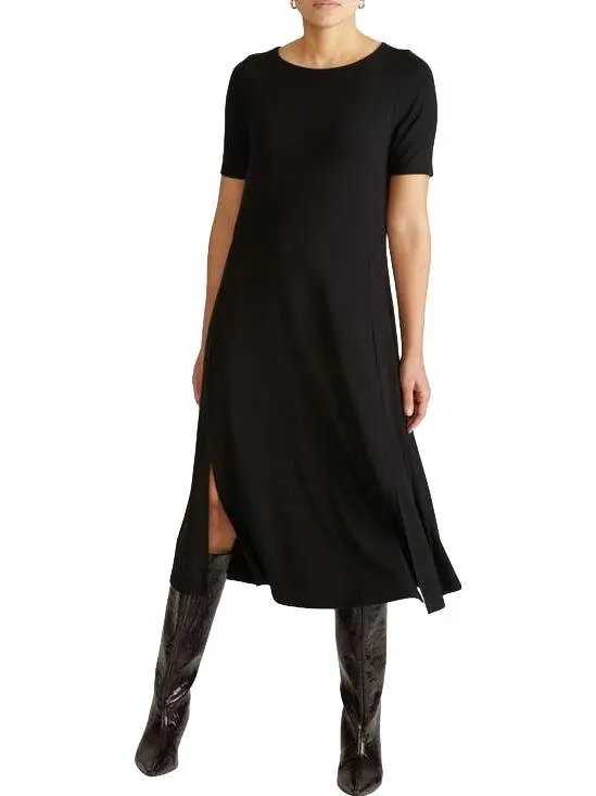 Universal Standard Serena Short Sleeve Midi Dress - Black