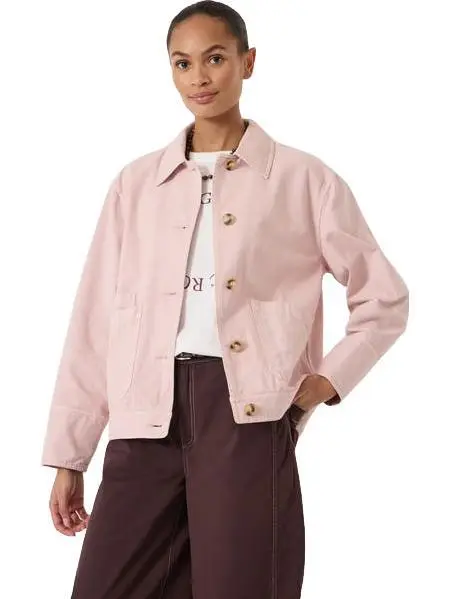 HUSH Avril Cotton Utility Barn Jacket - Pale Pink