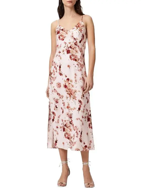 ALLSAINTS Melody Floral Silk-blend Midi Slipdress - Armada Soft Pink