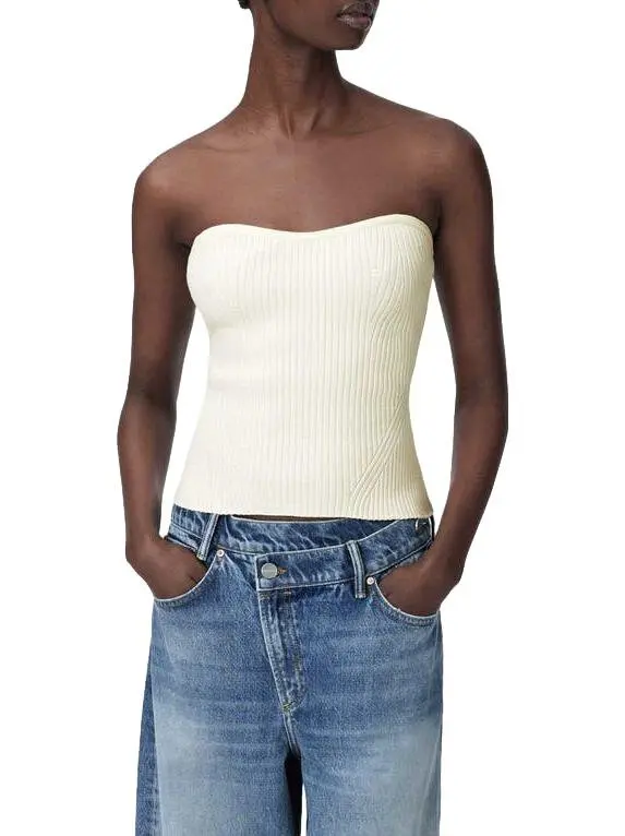 ALLSAINTS Cruz Rib Tube Top - Chalk White